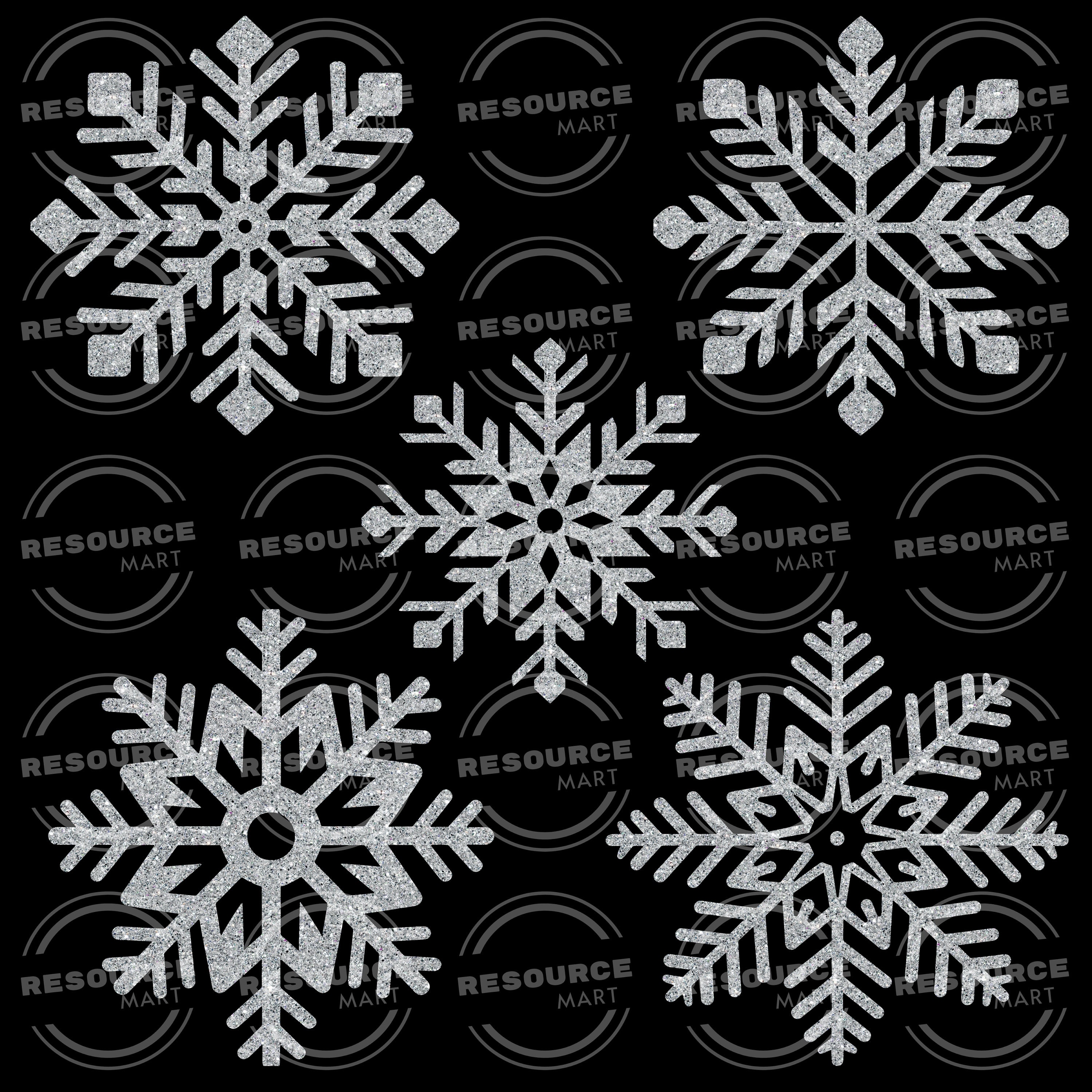 Silver Glitter Snowflake Clipart Transparent PNG, Winter Christmas Clip ...