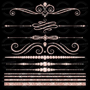 Rose Gold Diamond Dividers Clipart Transparent PNG, Luxe Luxury Glam ...