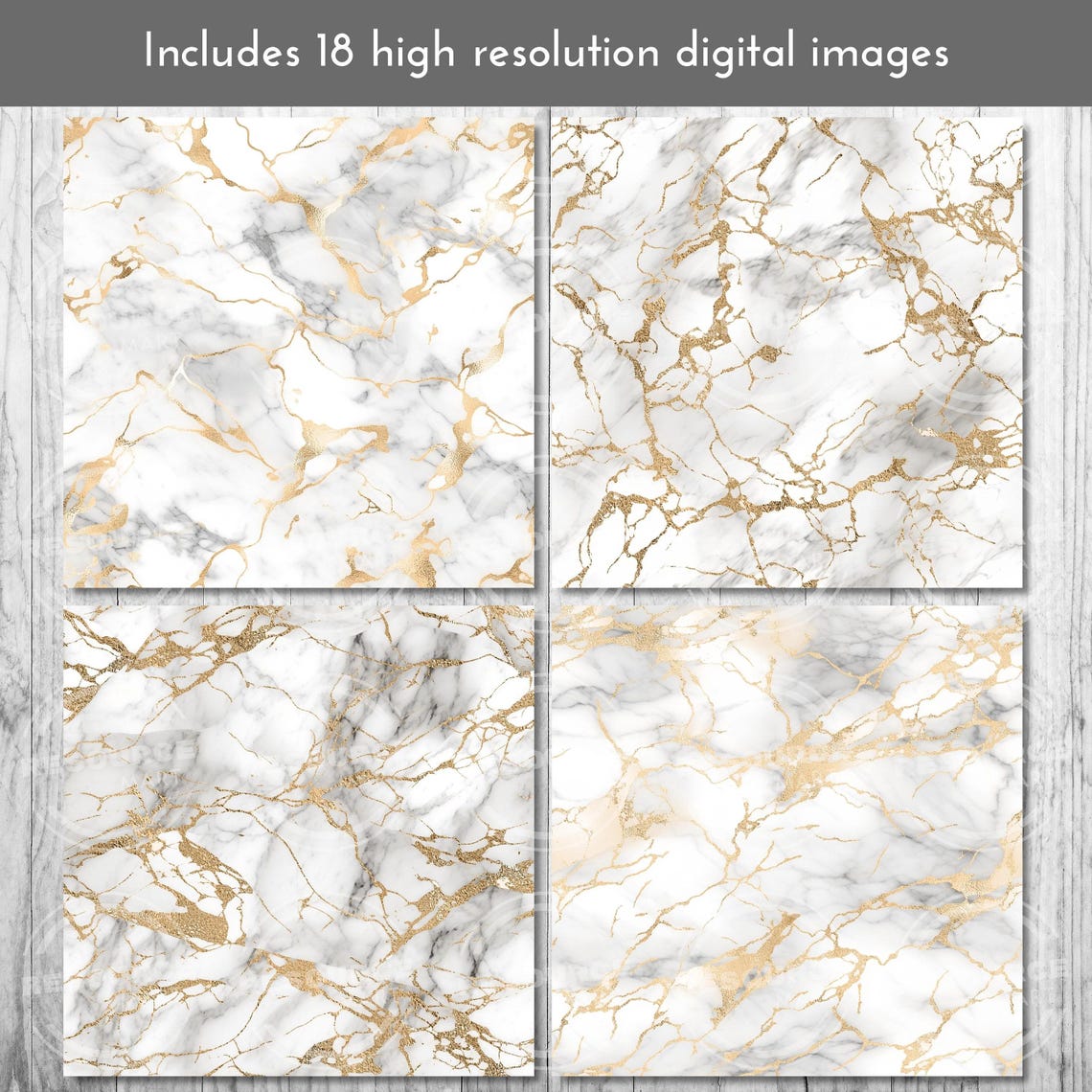 Gold Marble Digital Paper, Luxe Seamless Textures, Gold Scrapbook Pages ...