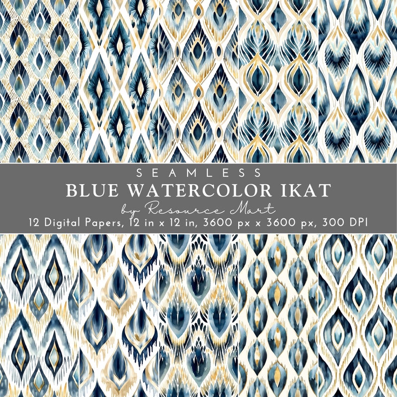 Ikat Digital Paper - Etsy