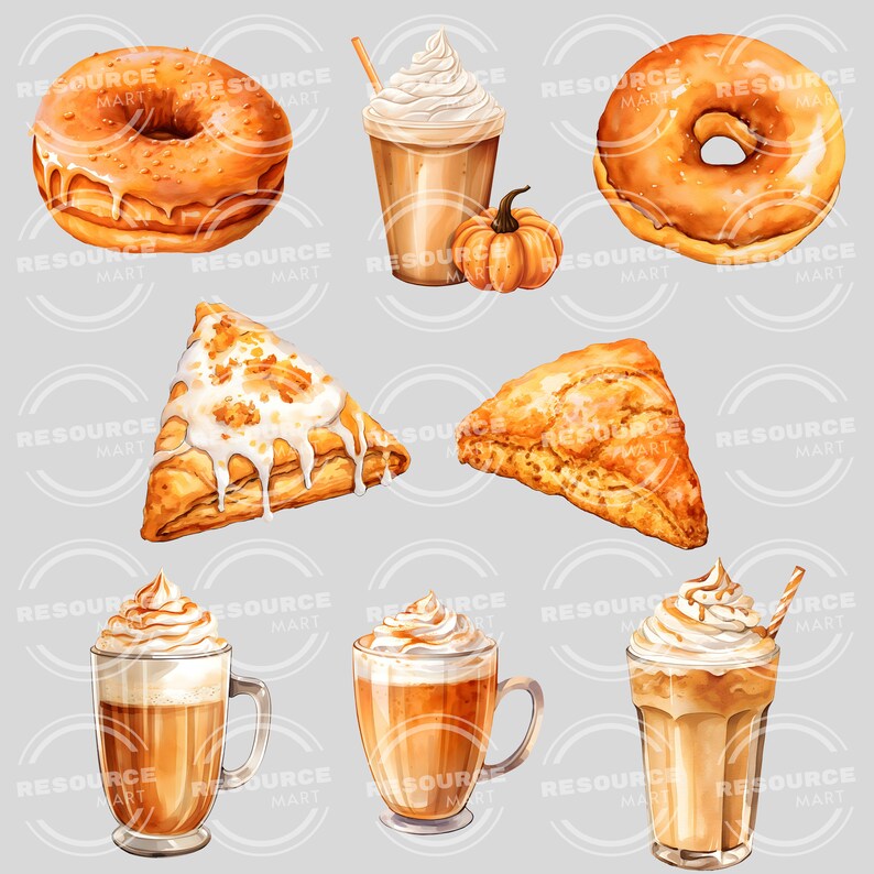 Fall Sweets Clip Art Transparent PNG, Autumn Thanksgiving Clipart ...