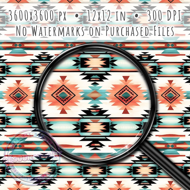 Seamless Southwestern Digital Paper, Western Patterns, Aztec Navajo ...