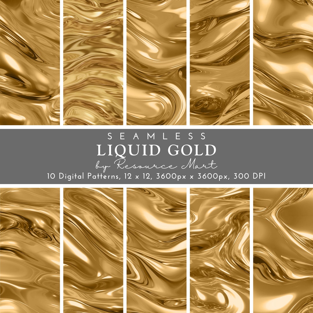 Seamless Liquid Gold Digital Paper, Scrapbook Paper, Journal ...