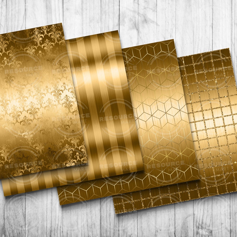 Luxury Glam Digital Paper Gold Scrapbook Paper Printable - Etsy