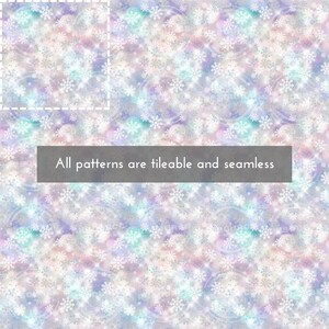 Glittery Pastel Snowflakes Winter Digital Paper, Seamless Printable ...