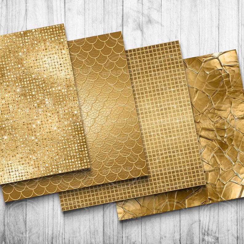 Luxury Glam Digital Paper, Gold Scrapbook Paper Printable Seamless ...