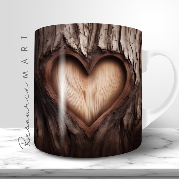 Carved Heart Tree - Etsy