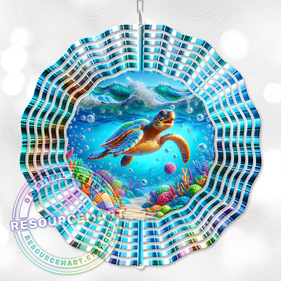 3d Sea Turtle Wind Spinner Sublimation Design, Digital Download, 10 ...