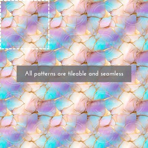 Iridescent Opal & Gold Digital Paper, Luxe Seamless Textures ...