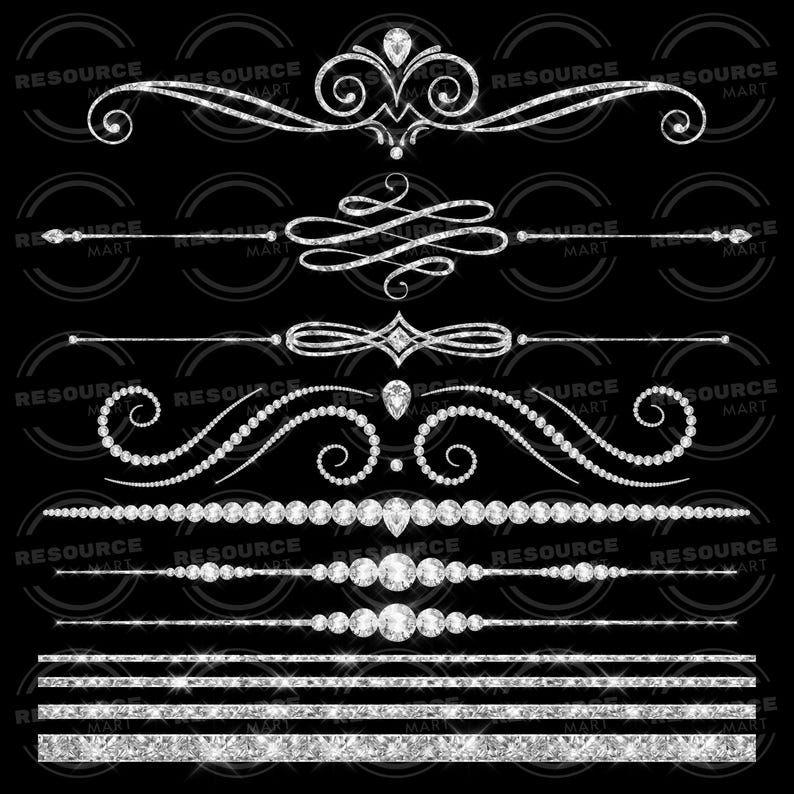 Diamond Dividers Clipart Transparent PNG Luxe Luxury Glam Bling Clip ...
