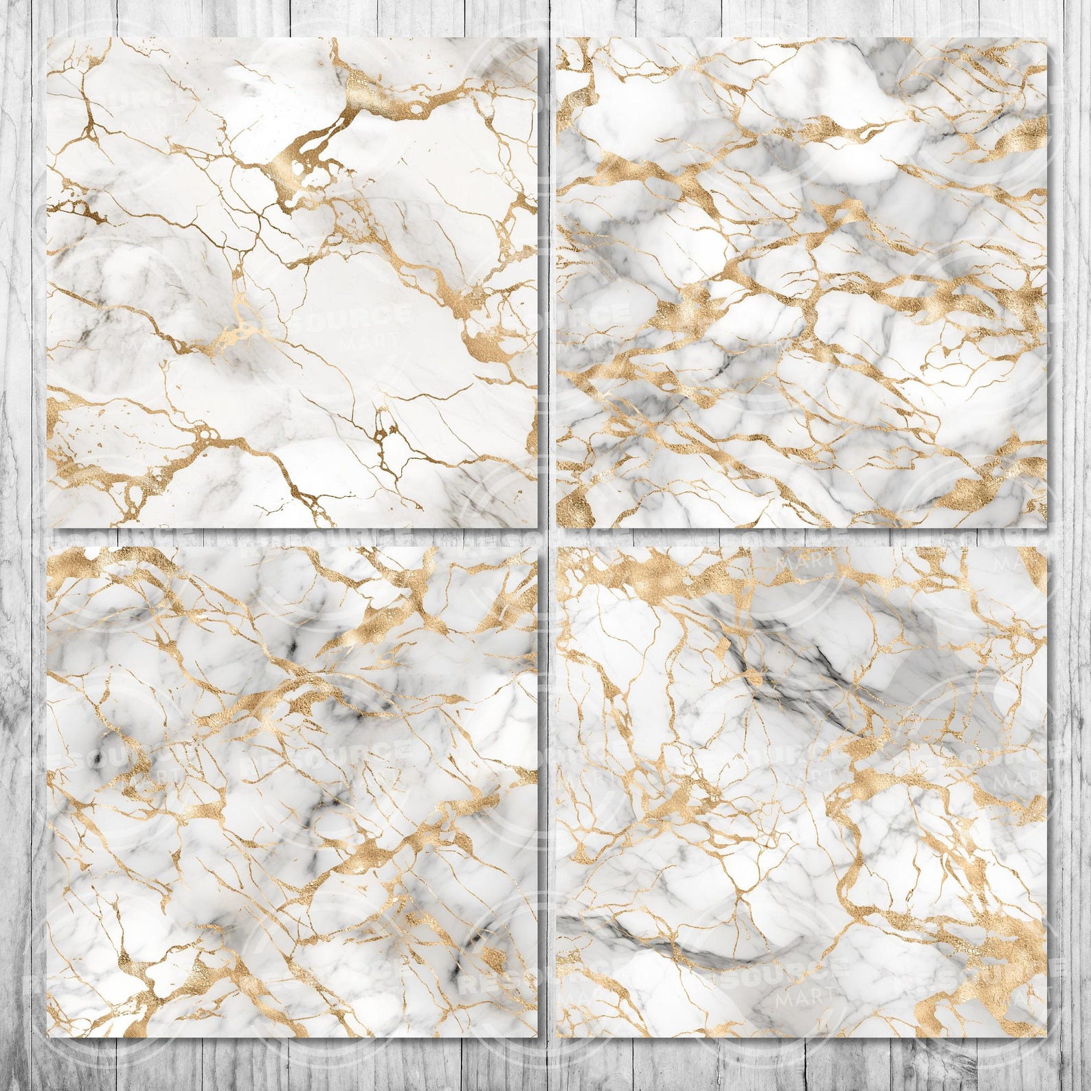 Gold Marble Digital Paper, Luxe Seamless Textures, Gold Scrapbook Pages ...