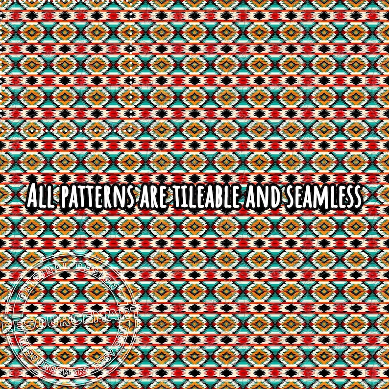 Seamless Southwestern Digital Paper, Western Patterns, Aztec Navajo ...