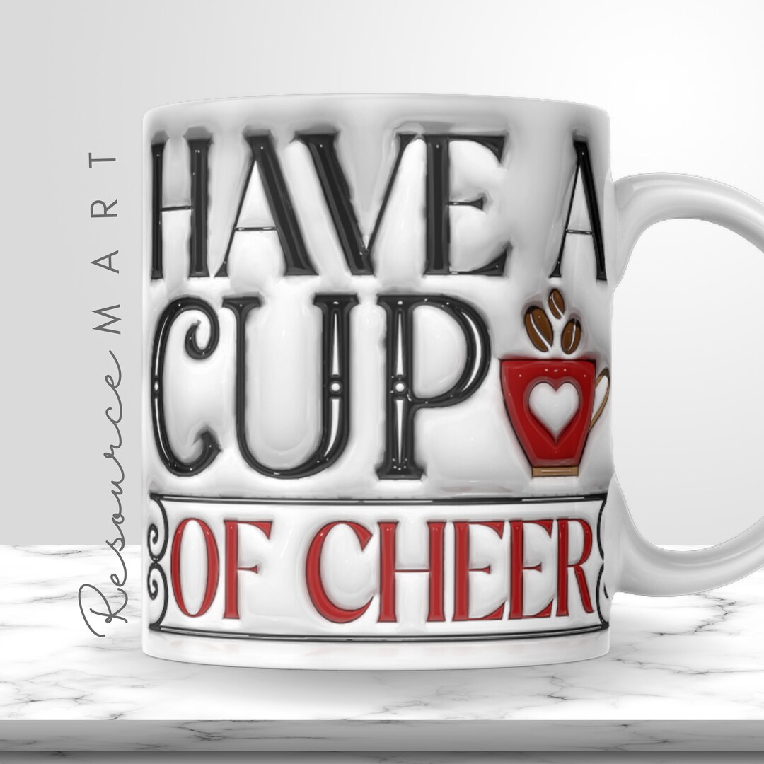 3D Cup of Cheer Christmas Inflated Mug Wrap 11oz 12oz 15oz - Etsy