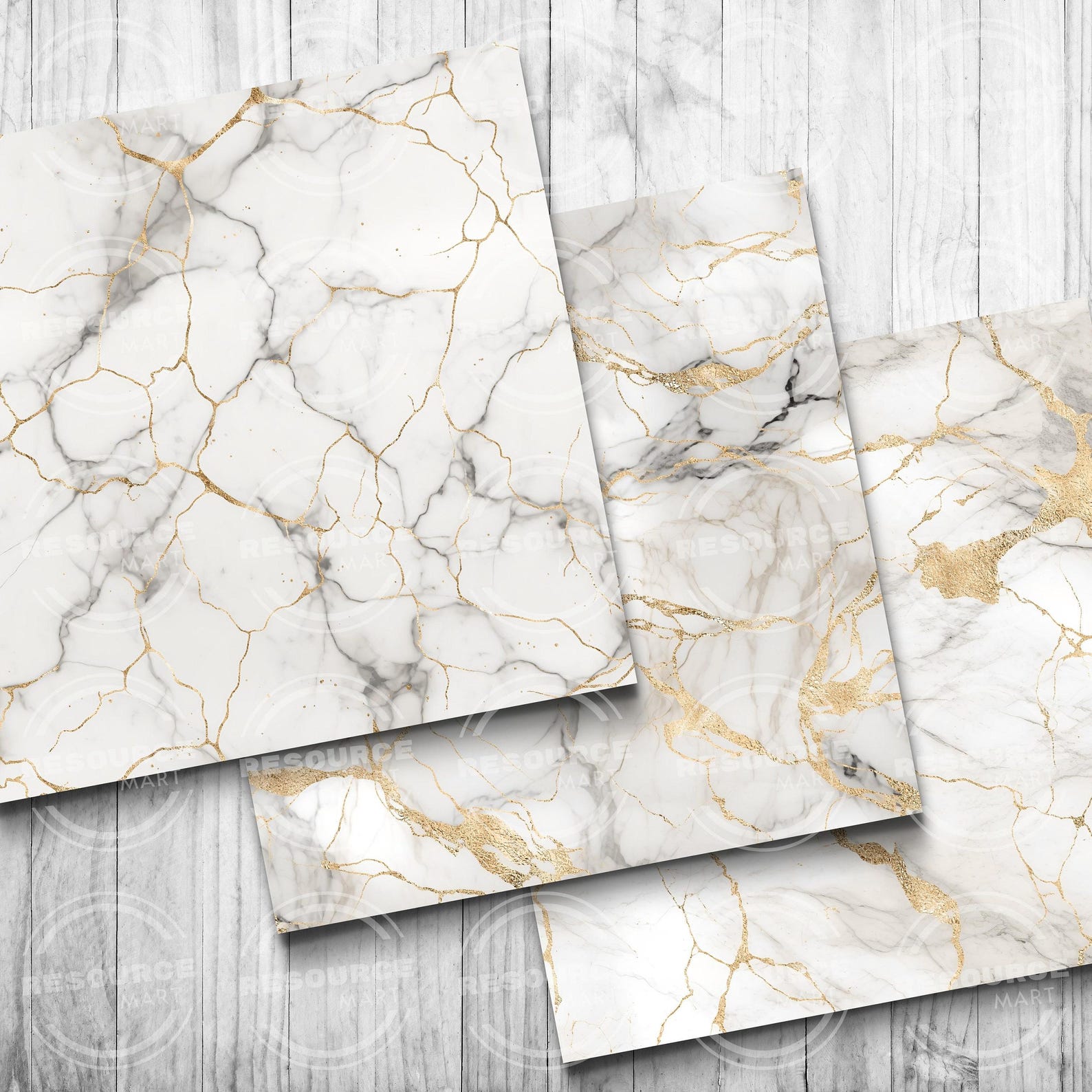 Gold Marble Digital Paper, Luxe Seamless Textures, Gold Scrapbook Pages ...