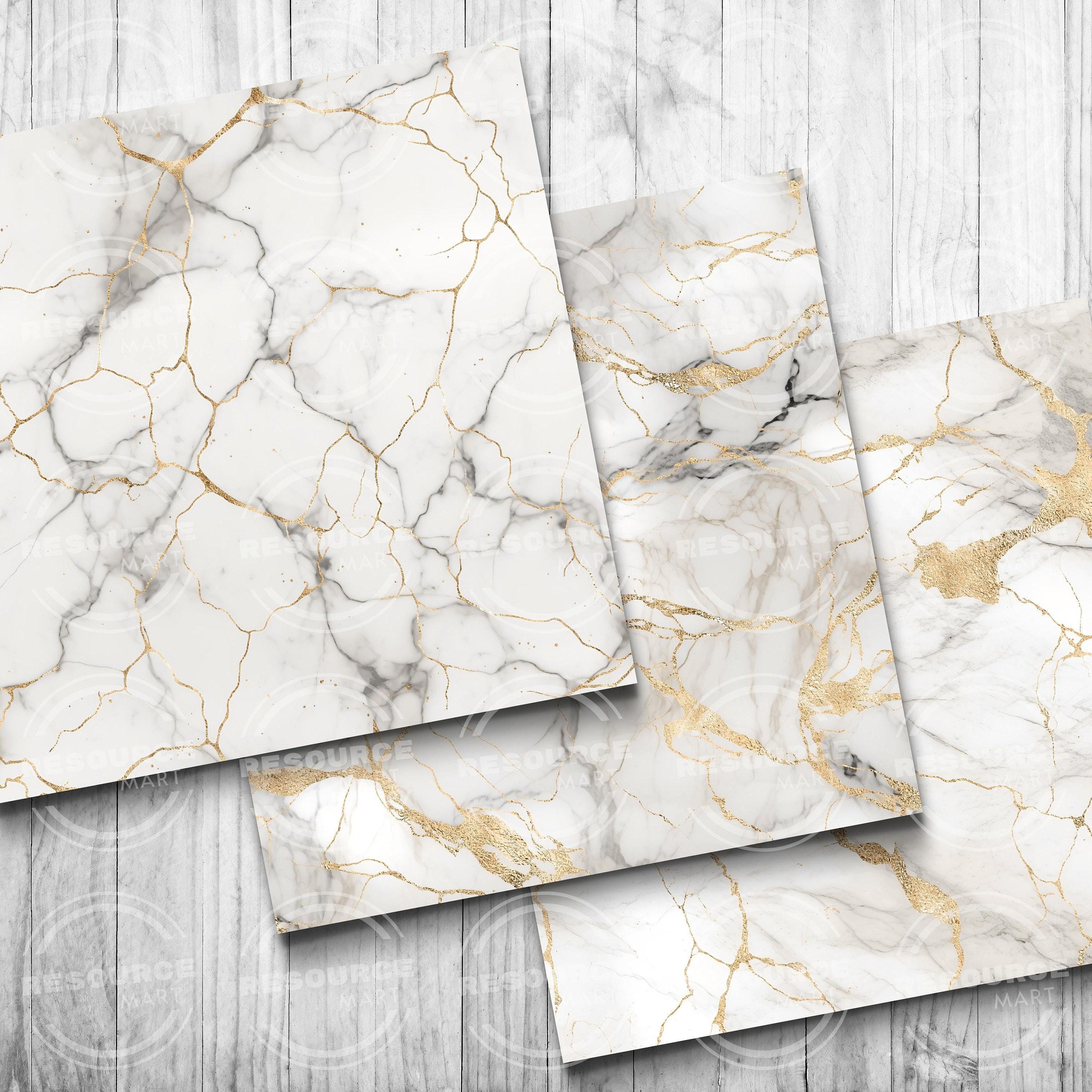 Gold Marble Digital Paper, Luxe Seamless Textures, Gold Scrapbook Pages ...