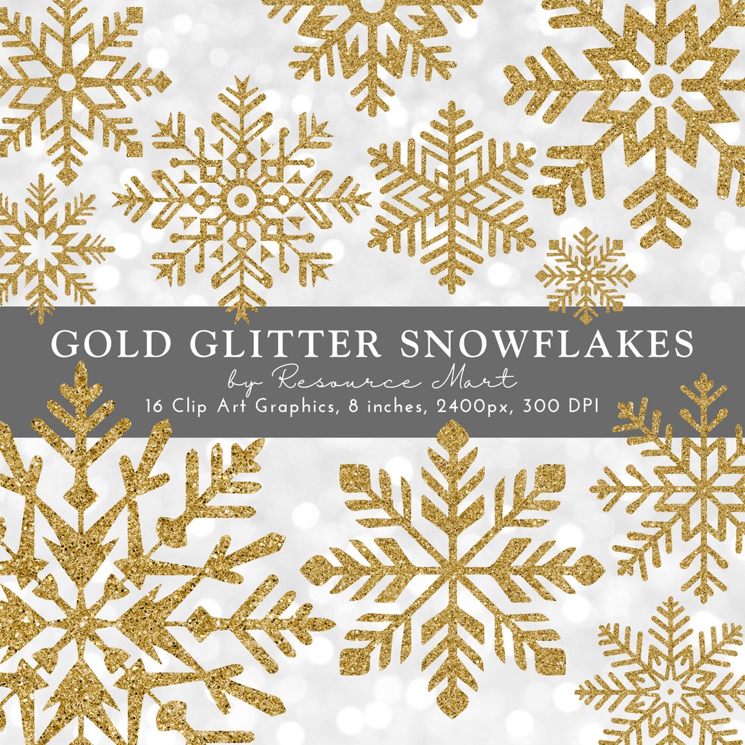 Gold Glitter Snowflake Clipart Transparent PNG, Winter Christmas Clip ...