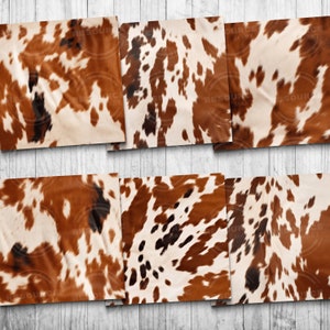 Seamless Cowhide Digital Paper, Scrapbook Paper, Tileable Leather ...