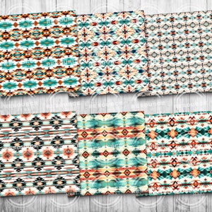 Seamless Southwestern Digital Paper, Western Patterns, Aztec Navajo ...