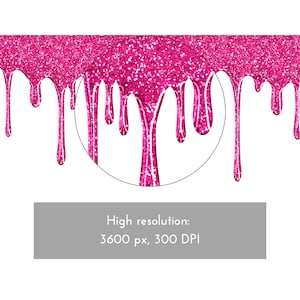 Hot Pink Drip Clip Art, Metallic & Glittery Clip Art, Luxe Glam Borders ...