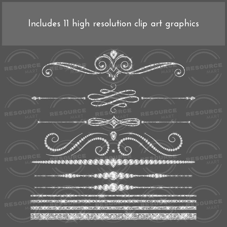 Diamond Dividers Clipart Transparent PNG Luxe Luxury Glam Bling Clip ...