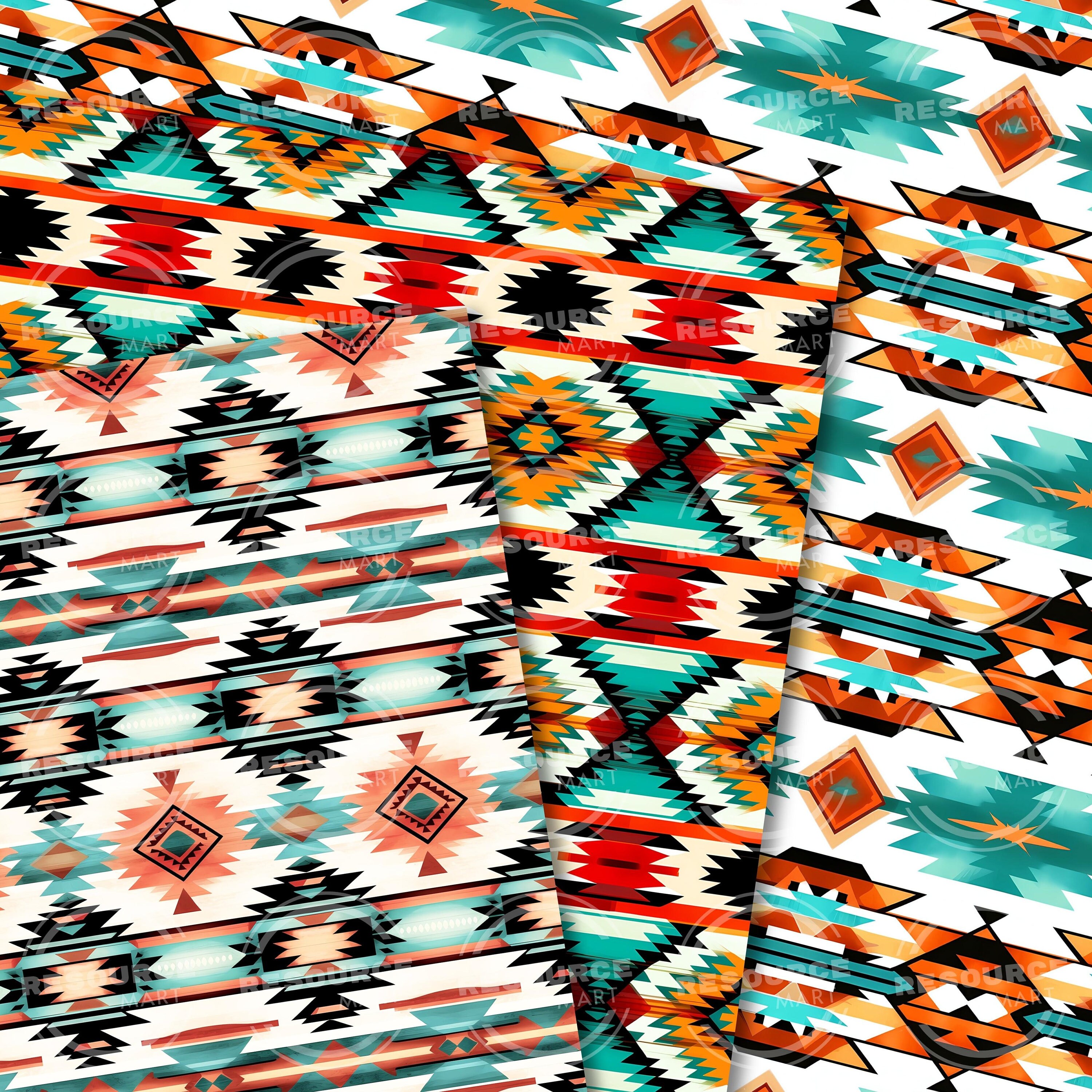 Seamless Southwestern Digital Paper, Western Patterns, Aztec Navajo ...