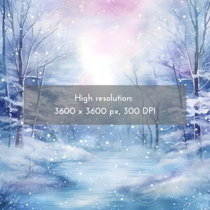 Watercolor Forest Winter Digital Paper, Printable Scrapbook Paper Snow ...