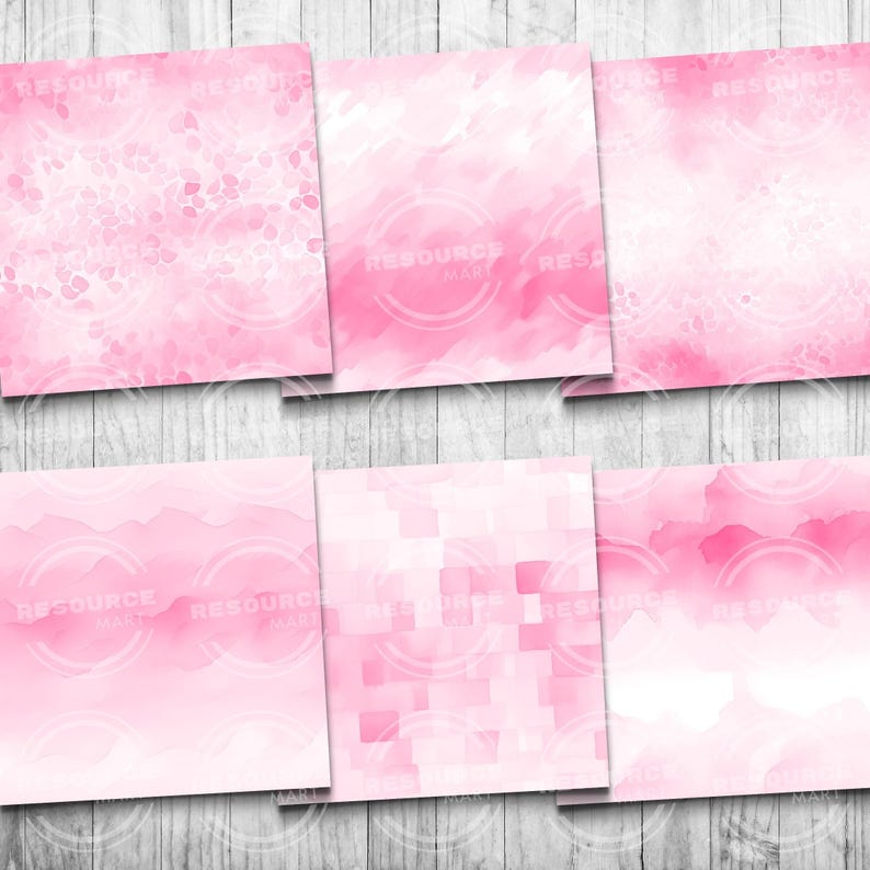 Seamless Pink Watercolor Patterns Digital Paper Pack, Printable ...