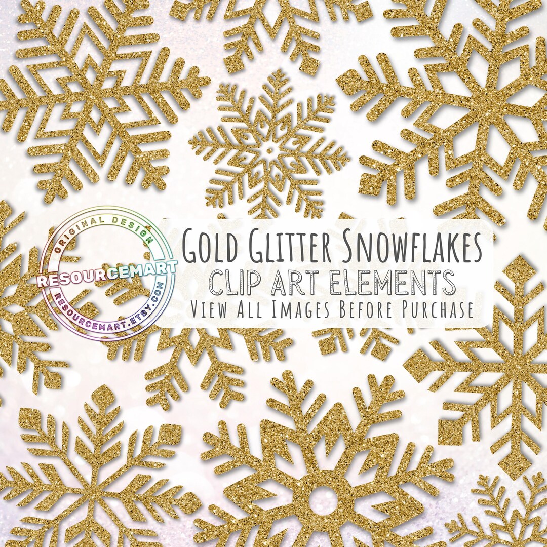 Gold Glitter Snowflake Clipart Transparent PNG, Winter Christmas Clip ...