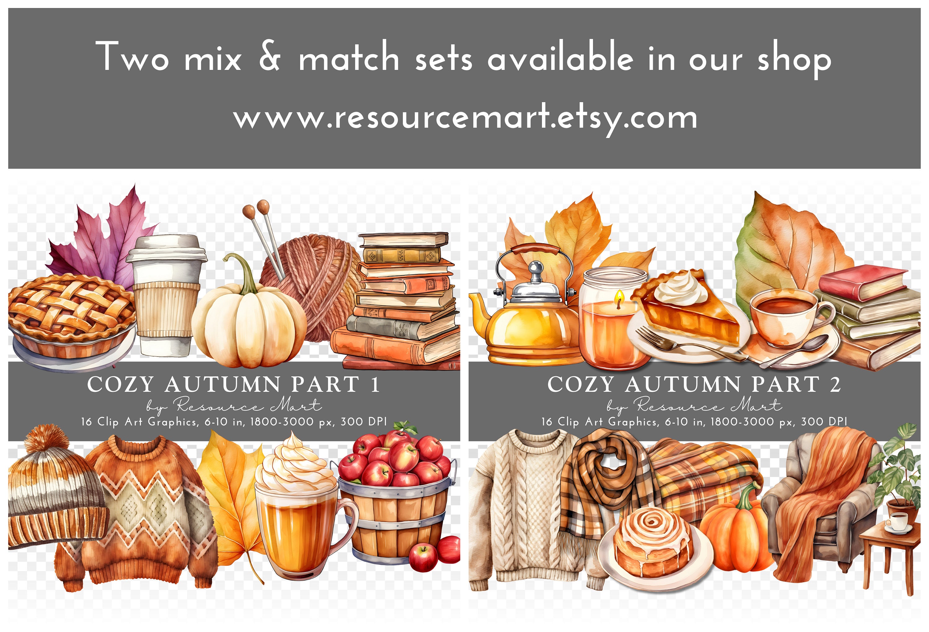 Cozy Fall Clip Art Transparent PNG, Autumn Thanksgiving Clipart ...
