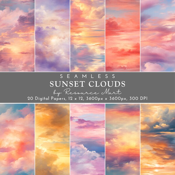 Sunset Scrapbook Paper - Etsy