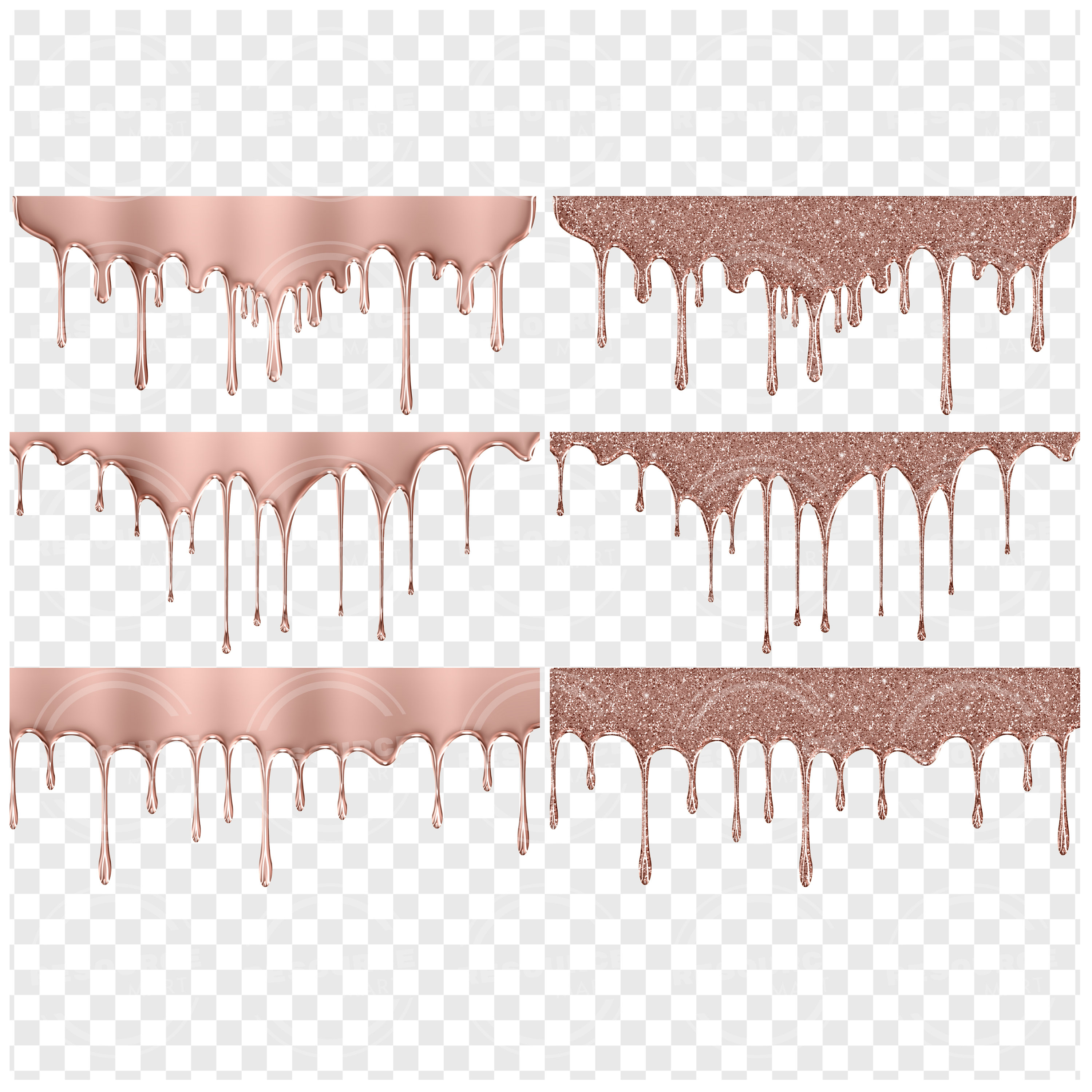 Rose Gold Drip Clip Art Metallic & Glittery Clip Art Luxe - Etsy
