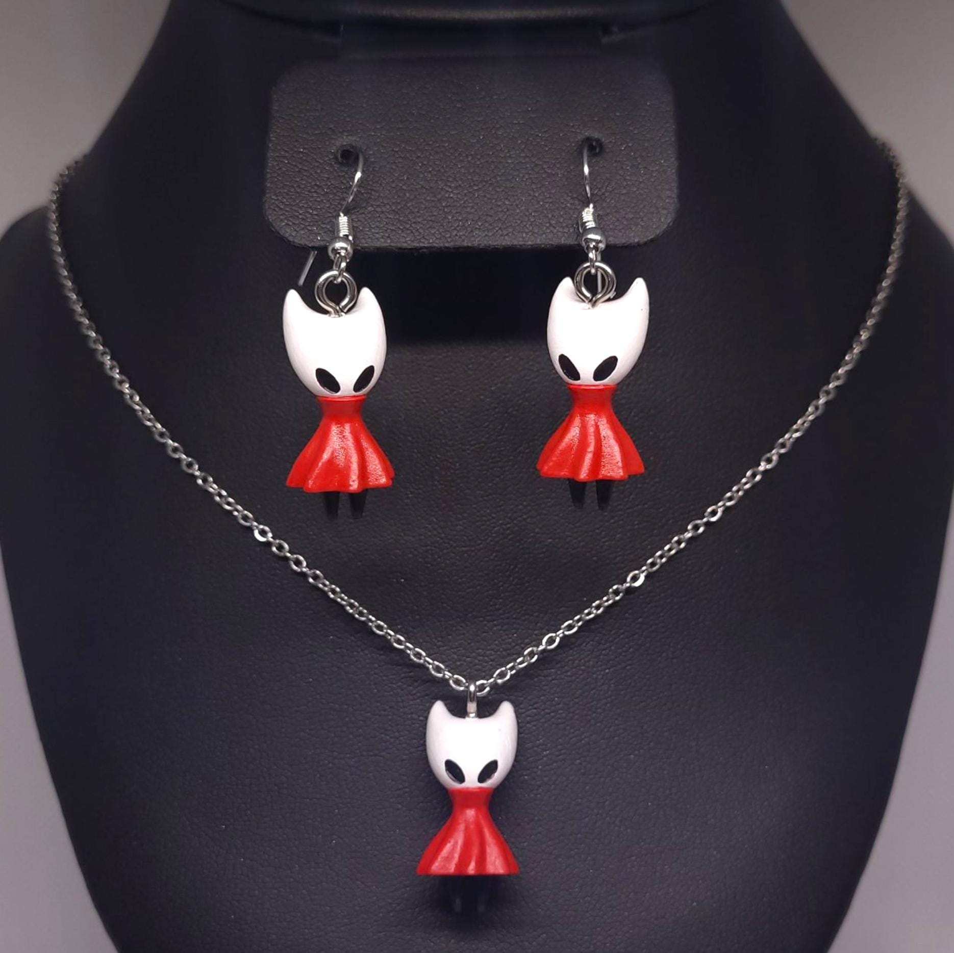 Hollow Knight Silksong Inspired Earrings+necklace Set Knight, Grub, and ...