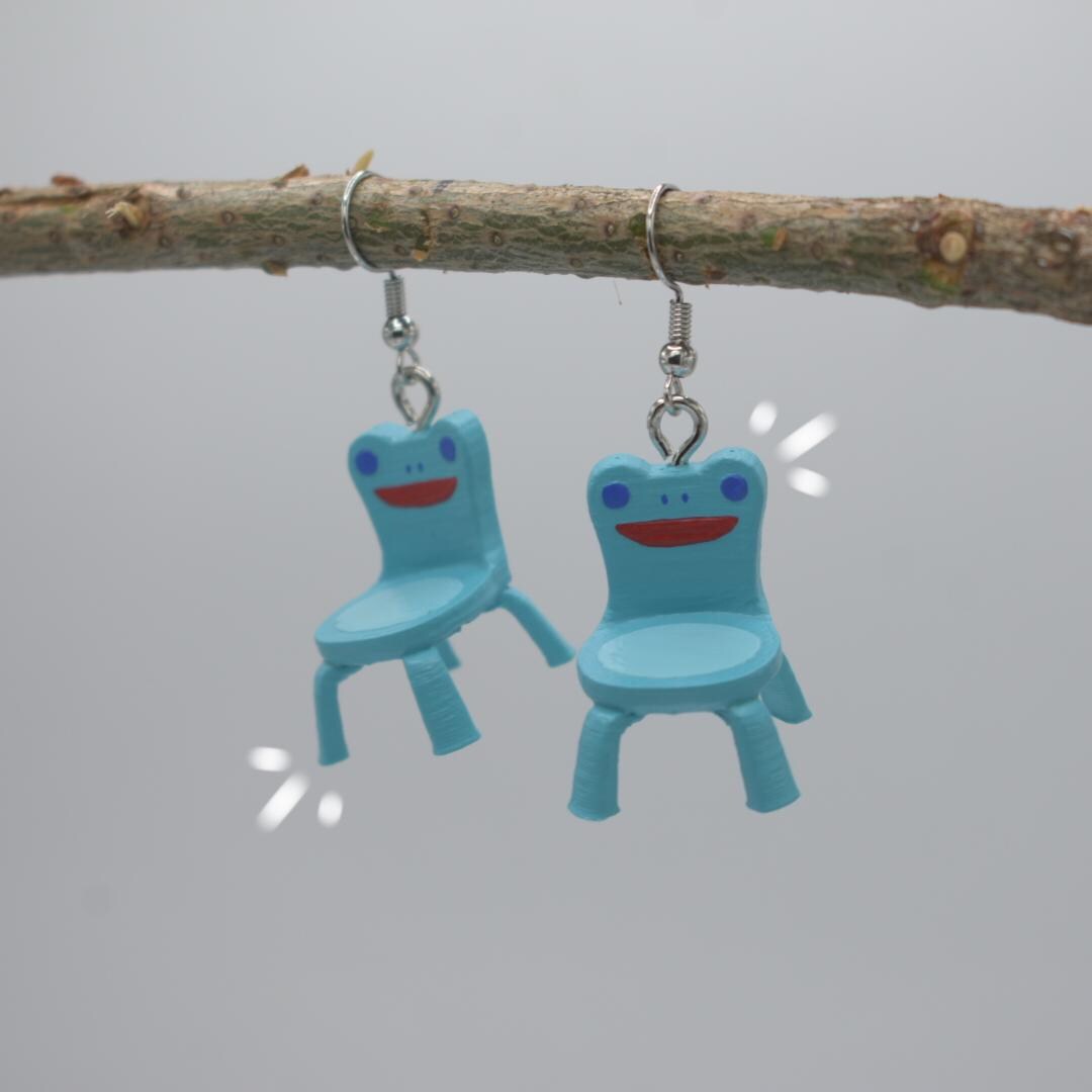 Animal Crossing Inspired Frog Chair Earrings/necklace Jewelry Set - Etsy