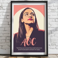 AOC, Alexandria Ocasio-cortez Printable One Line Drawing, Feminine ...