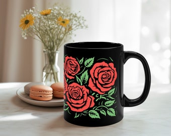 Floral Coffee Mug, Rose, Pink, Most Popular, Gift for Her, Present ...