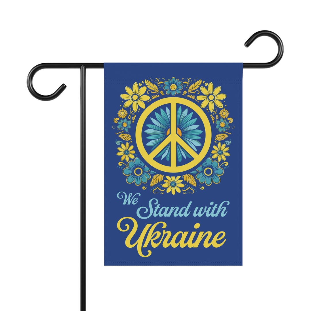Stand With Ukraine Yard Flag, Support Ukraine Garden Banner, Outdoor ...