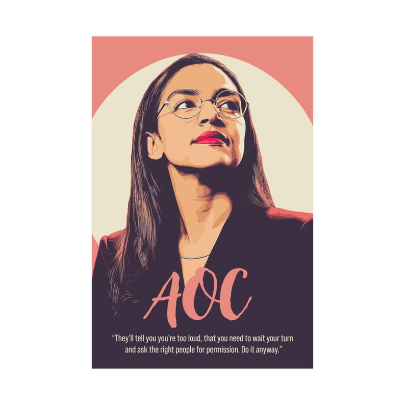 Alexandria Ocasio-cortez Poster Print, AOC Illustration, Portrait of ...