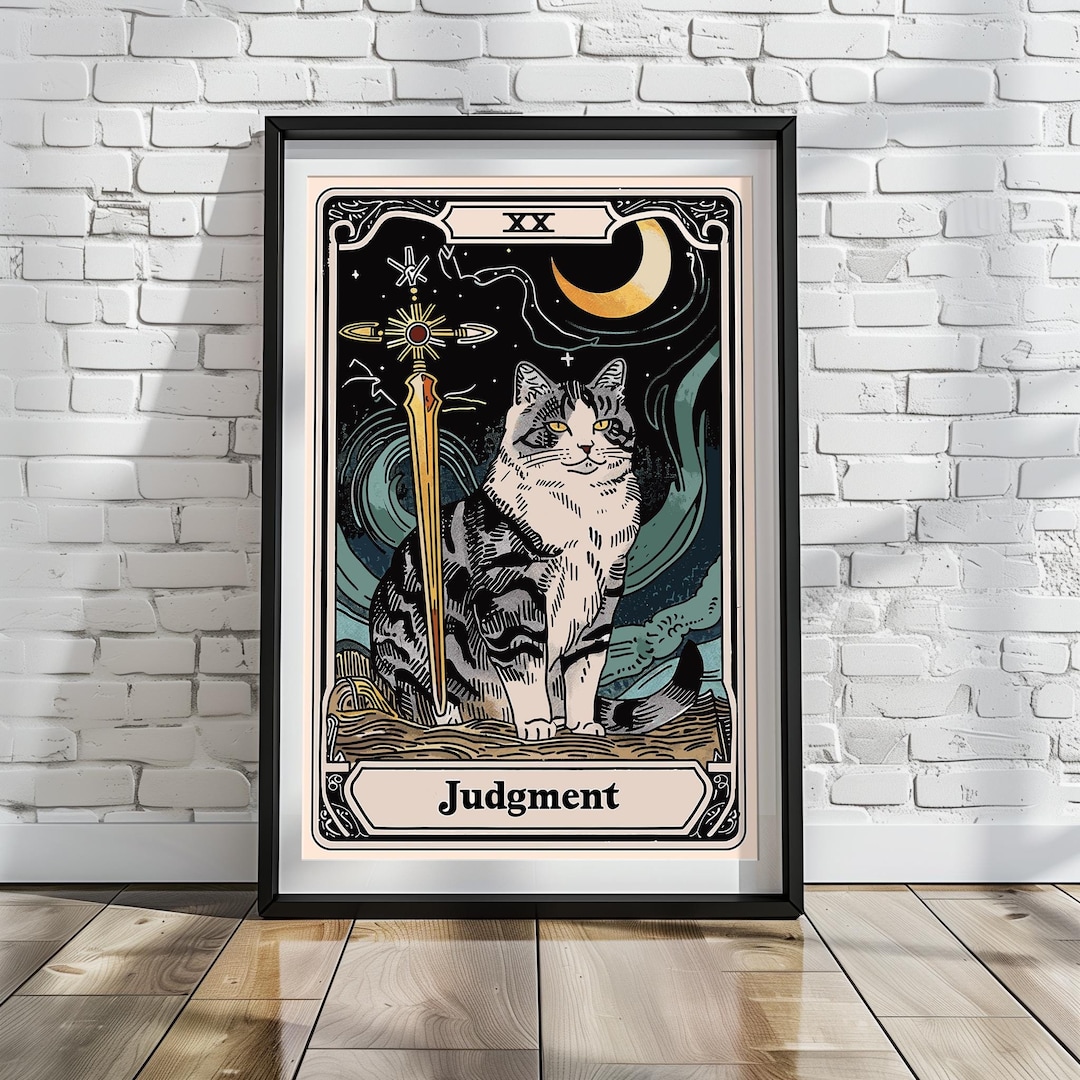Judgment Cat - Hilarious Tarot Card Print - Etsy