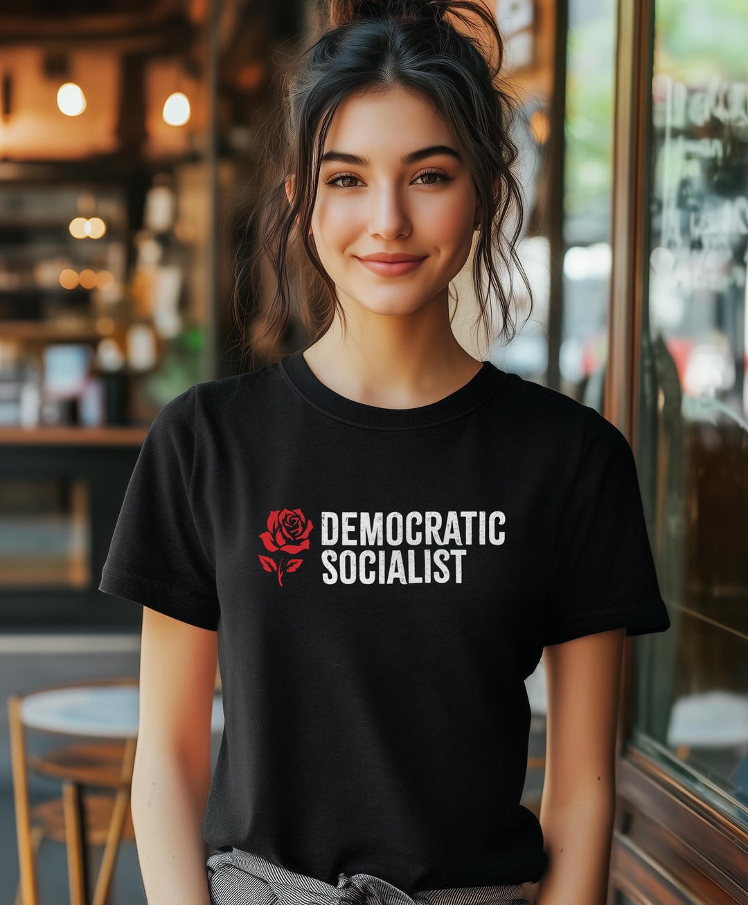Democratic Socialist Rose Emblem Tee, Unisex Jersey Shirt, Activist ...