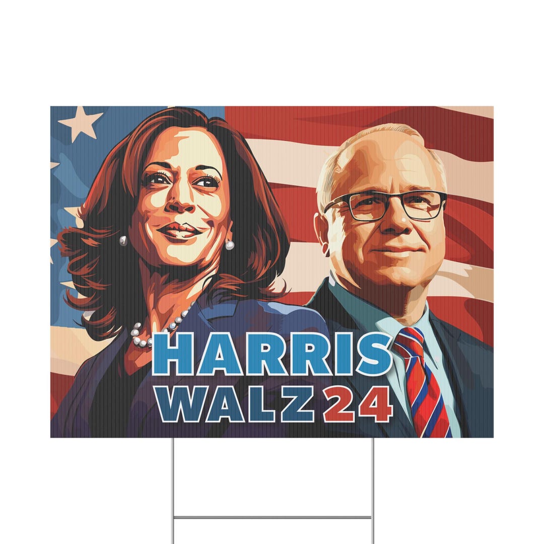 Kamala Harris for President, Tim Walz for Vice President Yard Sign ...