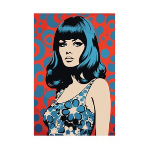 Beautiful Groovy Hippie Girl Illustration, 60s Mod Style Art Print - Etsy