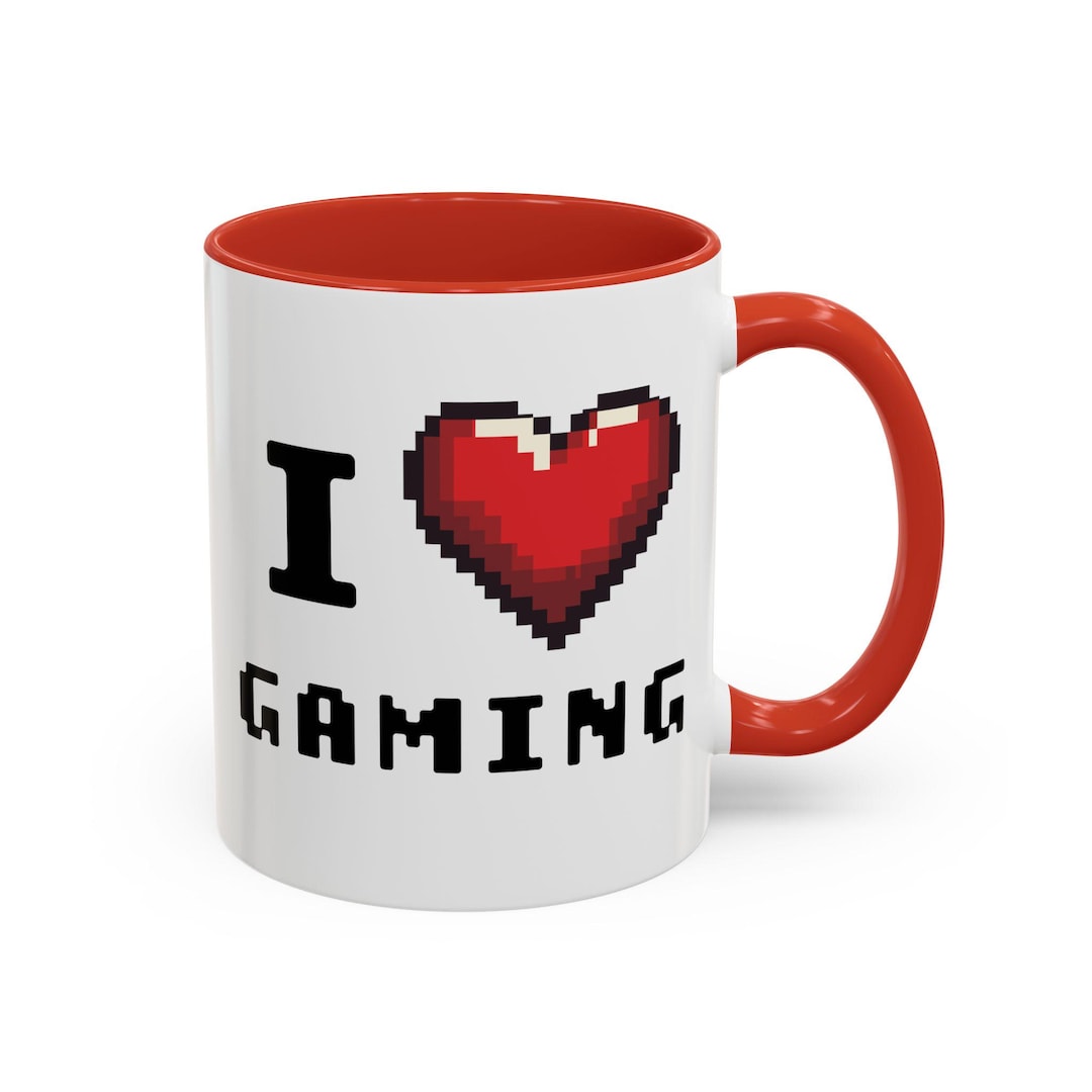 Gaming Coffee Mug, Gamer Gift, Video Game Lover Cup, I Heart Gaming, I ...