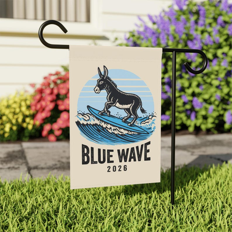 Donkey Surfing Blue Wave 2026 Garden Flag, Midterm Elections Yard ...