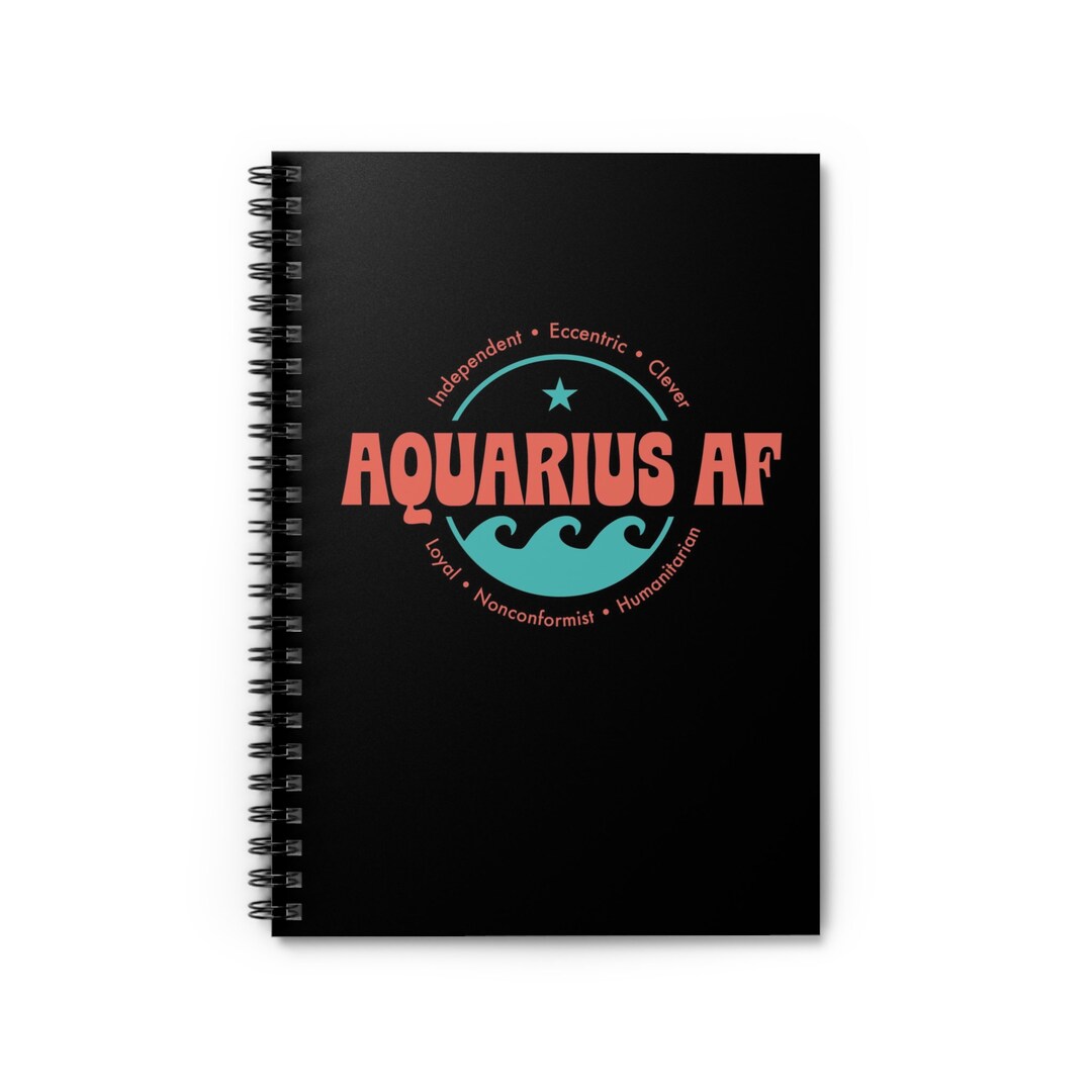 Aquarius AF Spiral Notebook - Ruled Line - 6" X 8" - Etsy UK