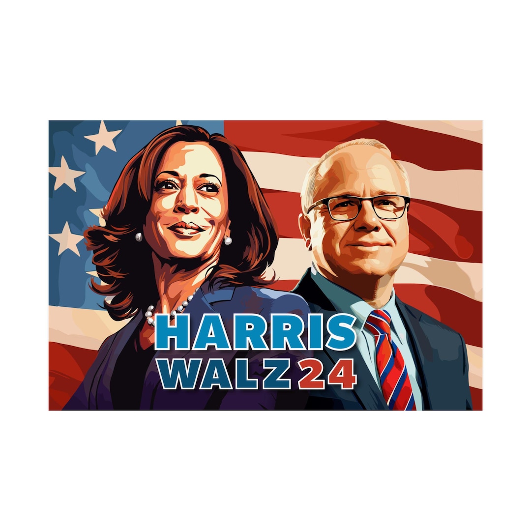 Kamala Harris for President, Tim Walz for Vice President Poster - 2024 ...