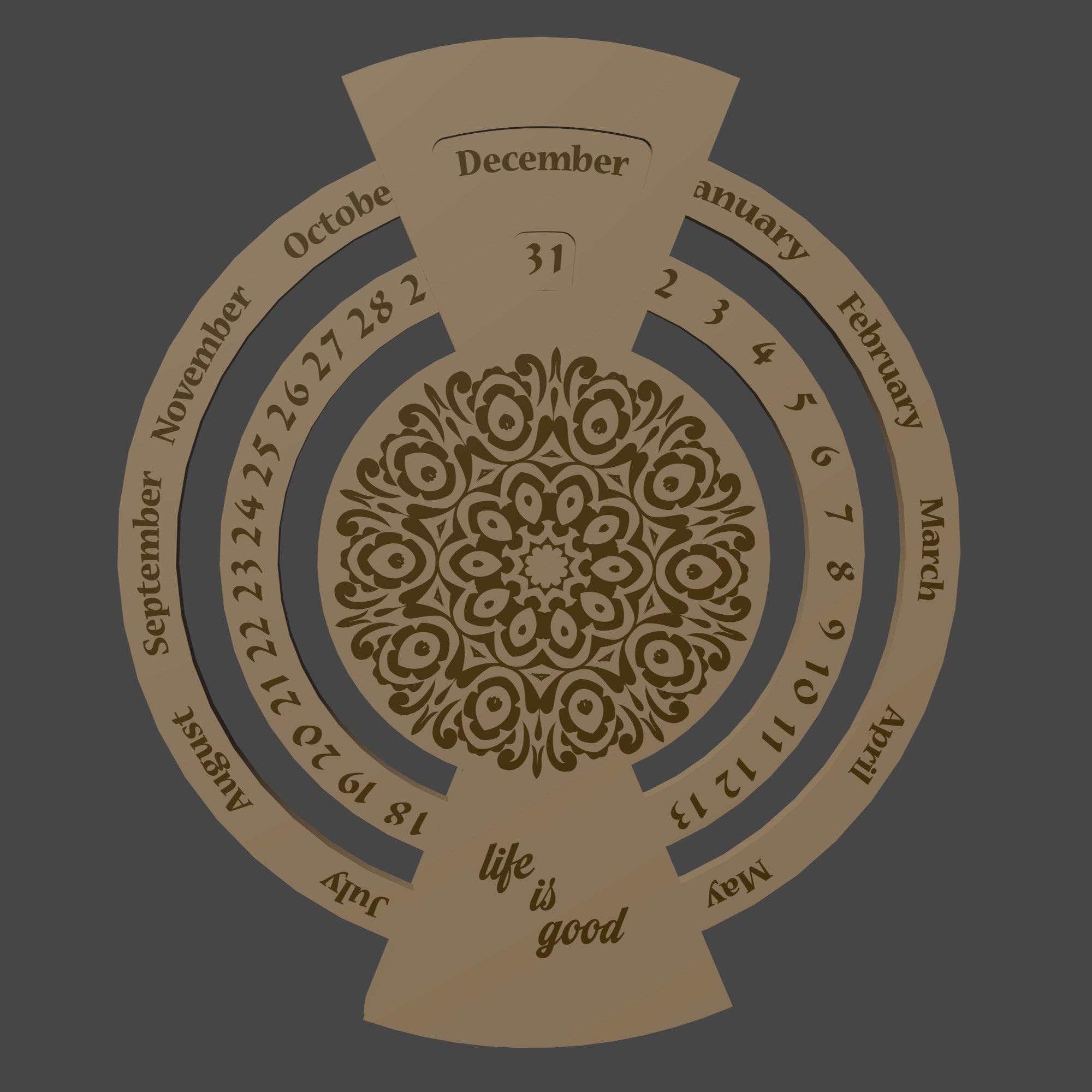 Calendar Laser Cut File, Perpetual Calendar Vector, Vector Files for ...