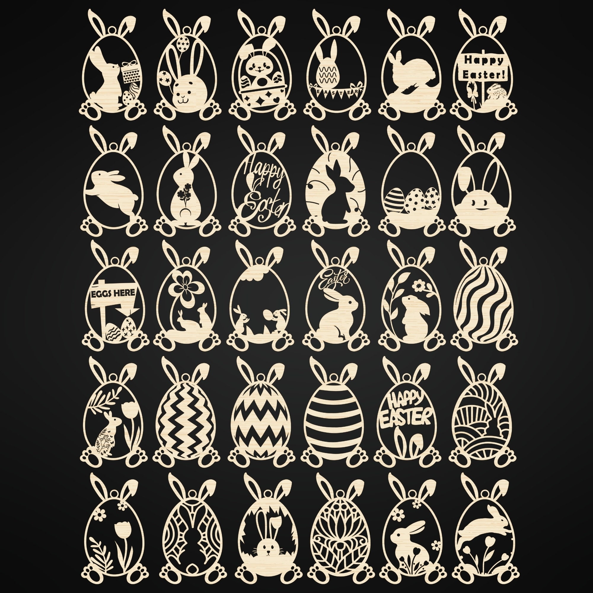 30 Ostern Ornament Laser Cut Dateien Bundle, Hase Ornamente svg, Ostern ...