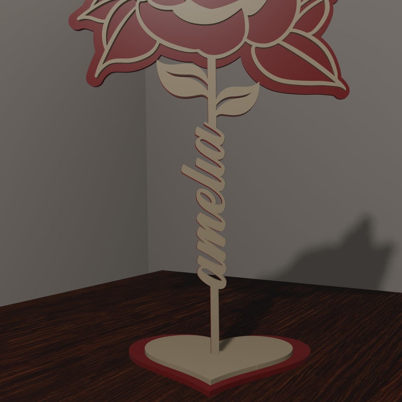 Personalized Laser Cut Rose, Personalized Flower With Name Editable Cut ...