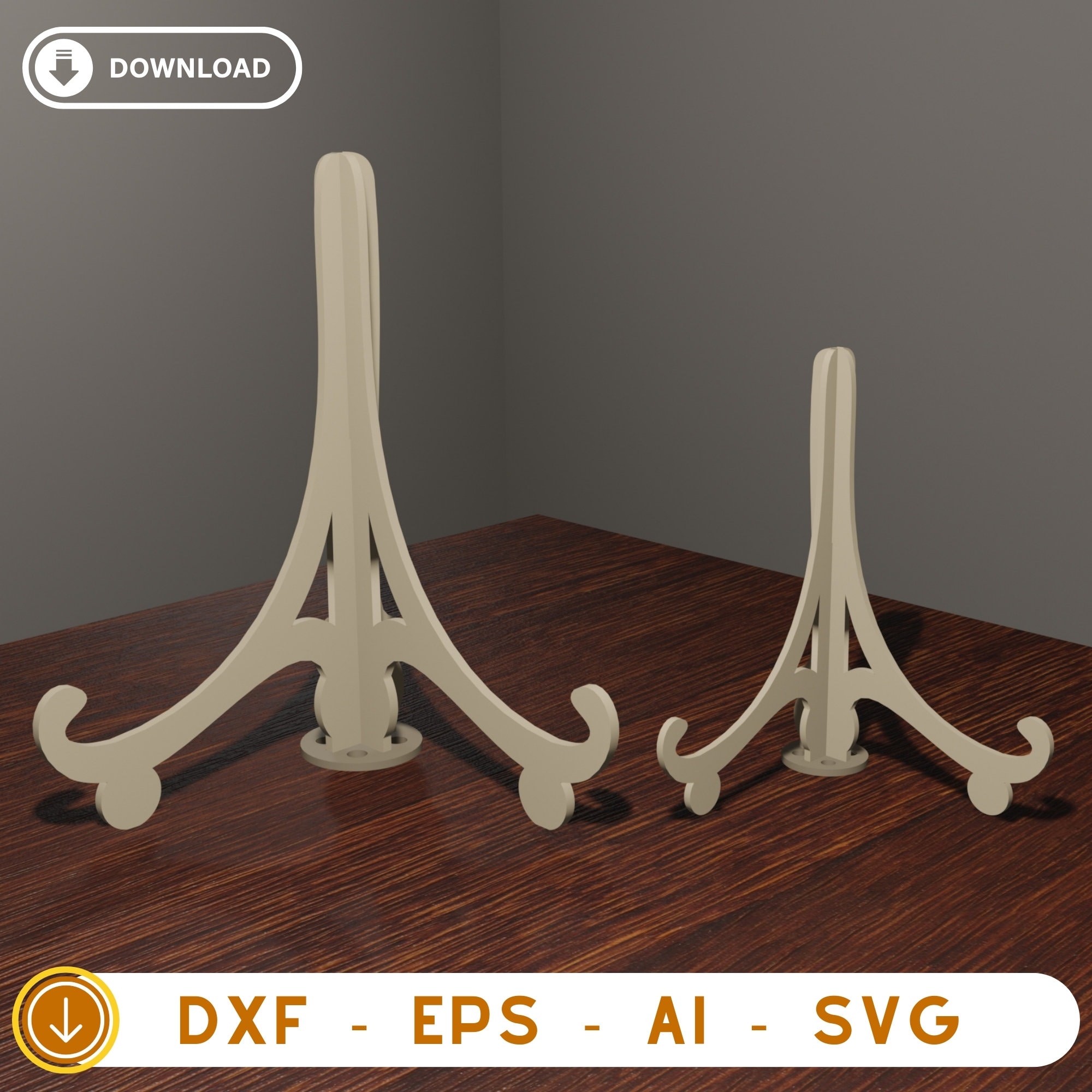 2 Size Easel Stand Laser Cut File, Wooden Stand, Plate Stand, Photo ...
