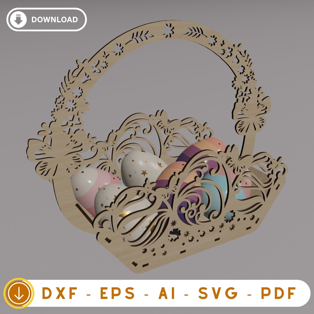 Wooden Easter Basket Laser Cut File, Egg Bowl SVG Files, Easter ...